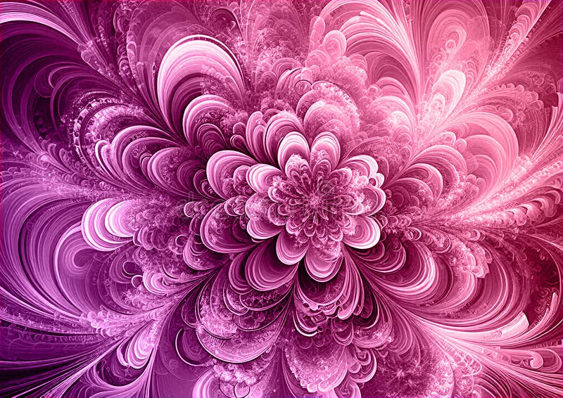 Colorful Abstract Flower Digital Art Background Computer Generated ...