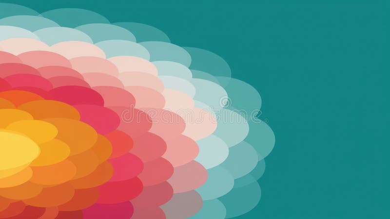 Colorful Abstract Flower Pattern Design with Soft Gradients on a Teal ...