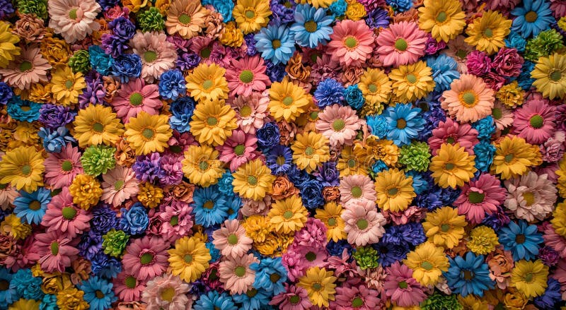 A Colorful Abstract Flowers Background, Colored Flowers on an Abstract ...