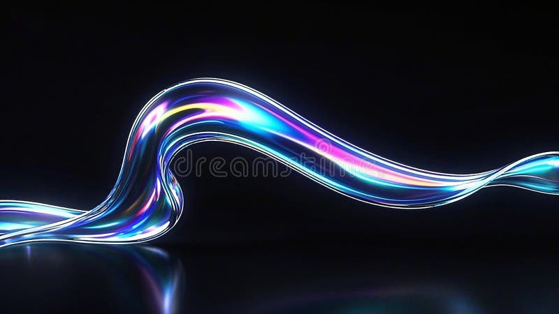 Colorful Abstract Fluid 3D Wave Design with Gradient Light Effect on ...