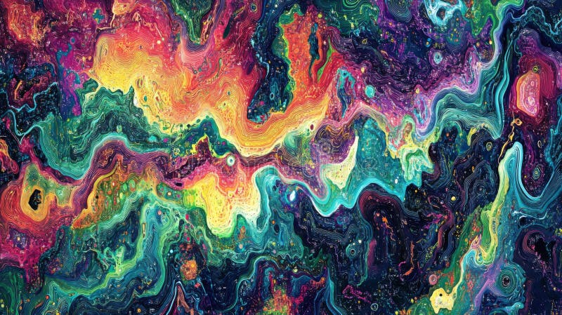 Colorful Abstract Fluid Design Digital Art Stock Illustration ...