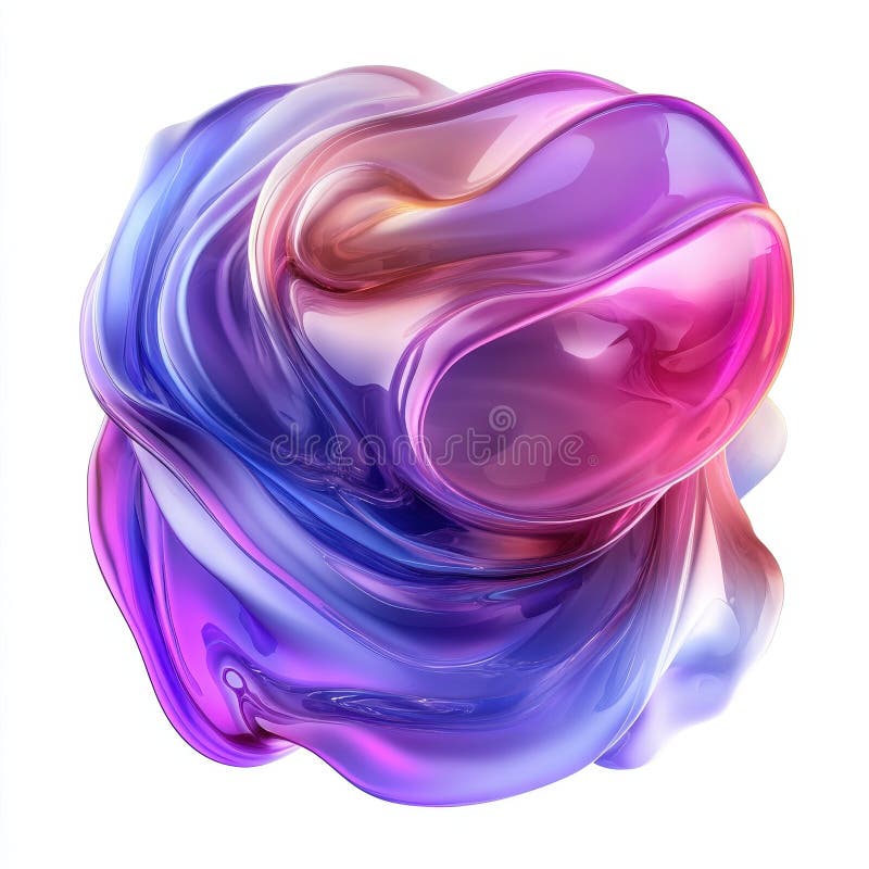 A Colorful, Abstract Fluid Shape with Smooth Curves and Gradients Stock ...