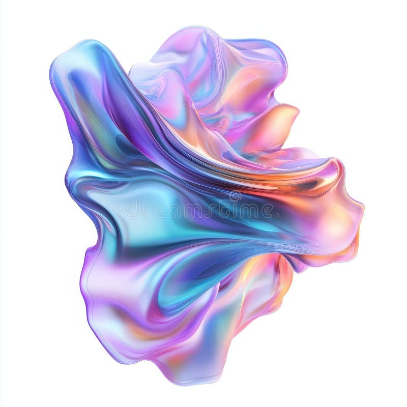 A Colorful, Abstract, Fluid Shape with Smooth Curves and Vibrant ...