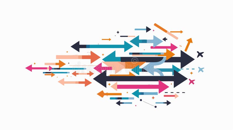 Colorful Abstract Flying Arrows Motion Background Stock Illustration ...