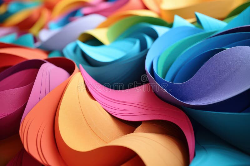 Colorful Abstract Folded Paper or Carnival Serpentine Effect Background ...