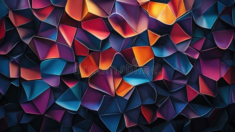 Colorful Abstract Folded Shapes Creating a Vibrant Geometric Pattern ...