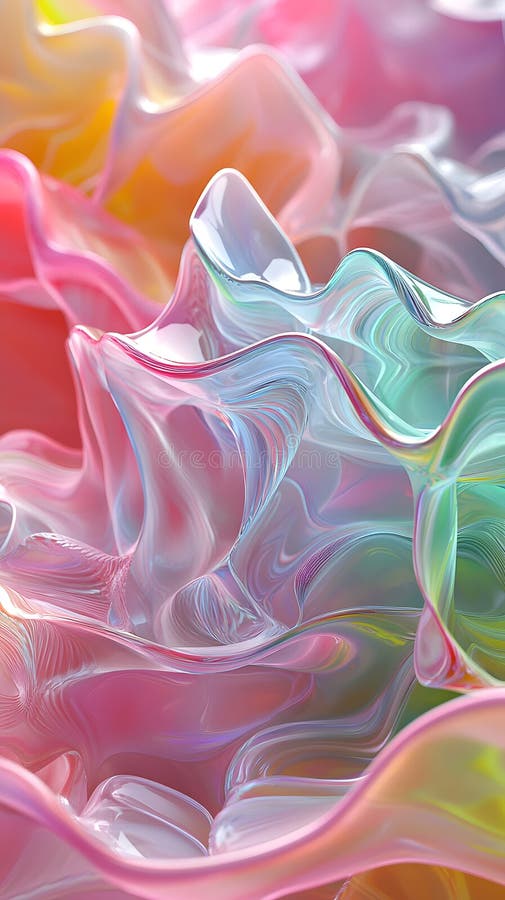 Colorful Abstract Forms Flow and Blend Smoothly, Showcasing a ...