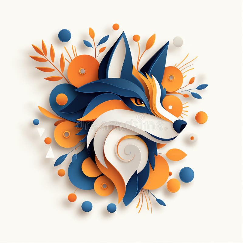 Colorful Abstract Fox Illustration with Bright Geometric Shapes and ...