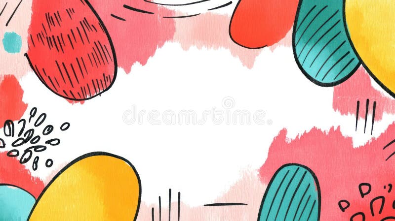 Colorful Abstract Frame with Playful Shapes for Creative Projects Stock ...