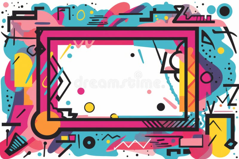 Colorful Abstract Frame on a White Background Stock Illustration ...