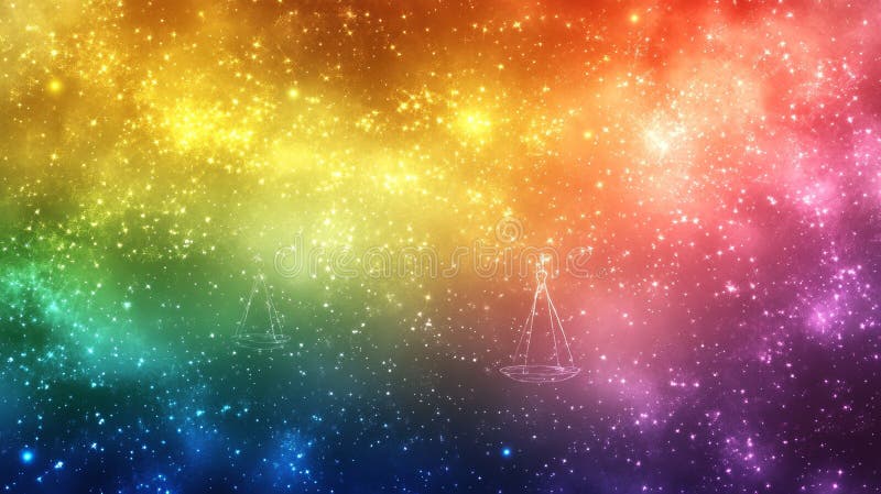Colorful Abstract Galaxy Background with Symbols Indicating Stability ...