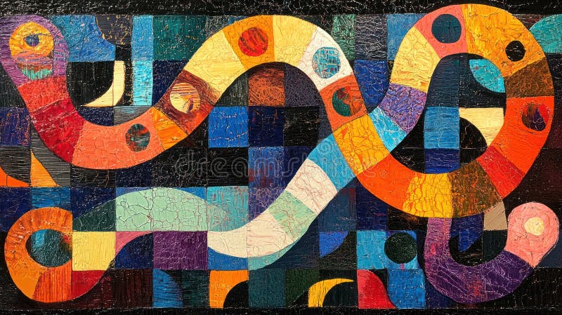 Colorful Abstract Game Board Design with Winding Path Stock ...