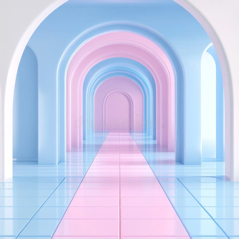 Colorful Abstract Geometric Architectural Interior Design Stock Photo ...