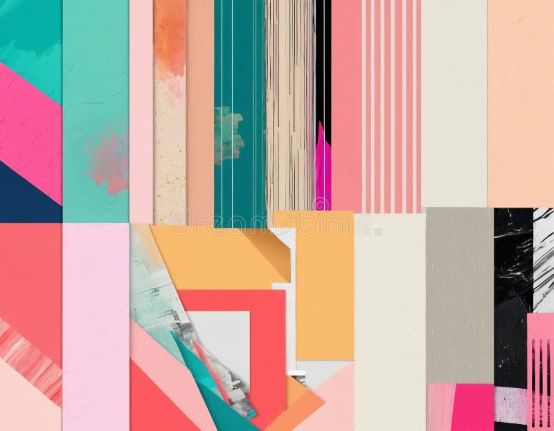 Colorful Abstract Geometric Art with Bold Patterns and Stripes Stock ...