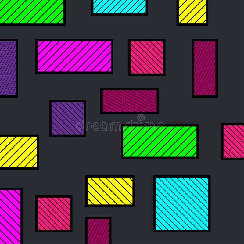 Colorful Abstract Geometric Background. Colorful Squares with Lines ...