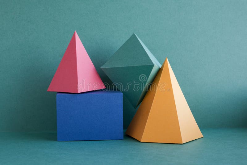 Colorful Abstract Geometric Background with Three-dimensional Solid ...