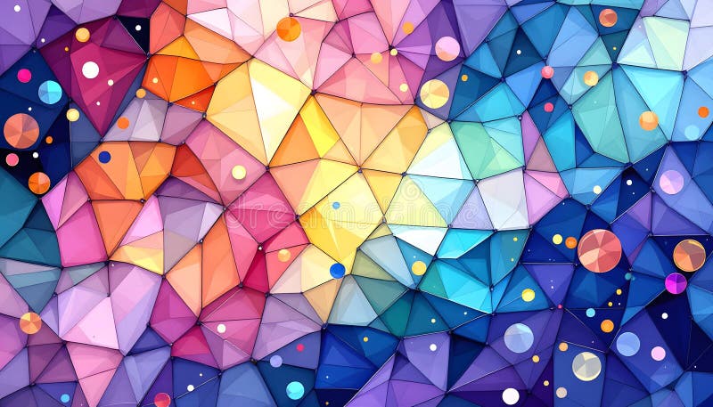 Colorful Abstract Geometric Background with Triangles and Circles Stock ...