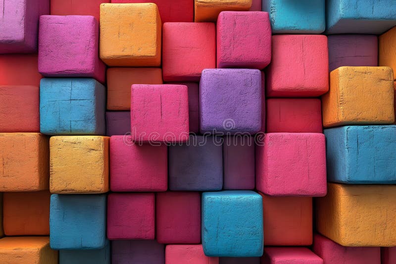 Colorful Abstract Geometric Block Pattern for Modern Design Projects ...
