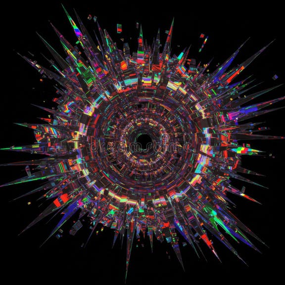 Colorful Abstract Geometric Burst Design Stock Illustration ...