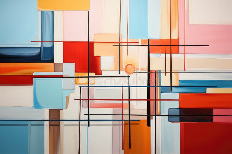 Colorful Abstract Geometric Composition Background Texture Extreme ...