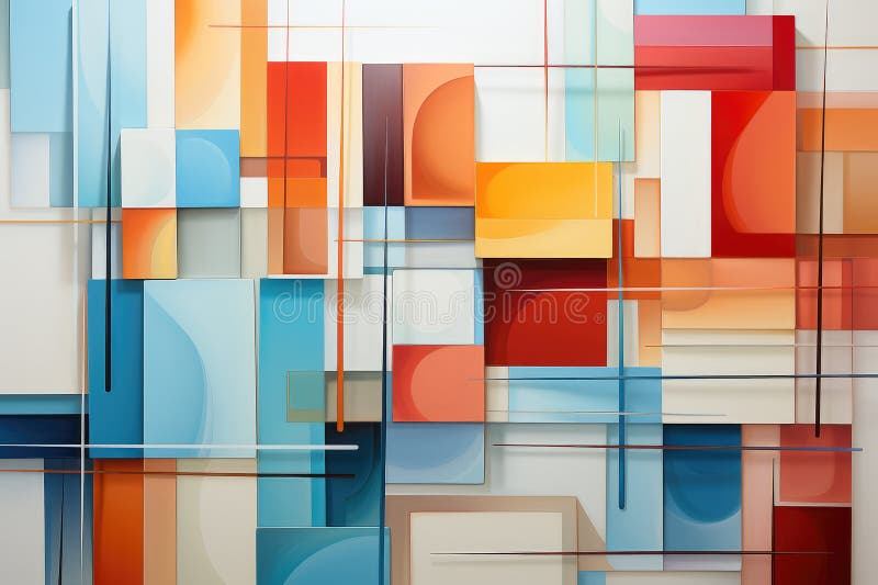 Colorful Abstract Geometric Composition Background Texture Extreme ...