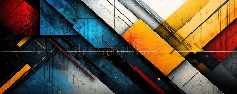 Colorful Abstract Geometric Design with Bold Intersecting Shapes and ...