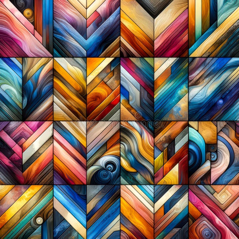 Colorful Abstract Geometric Designs Showcase Vibrant Patterns and ...