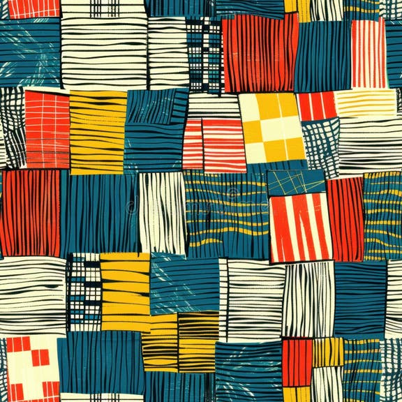 Colorful Abstract Geometric Fabric Patterns Background Stock Image ...