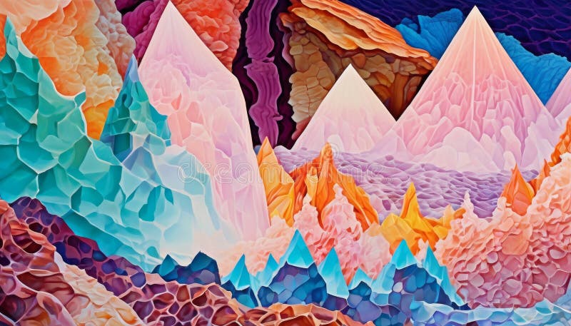 Colorful Abstract Geometric Mountain Range Stock Image - Image of ...