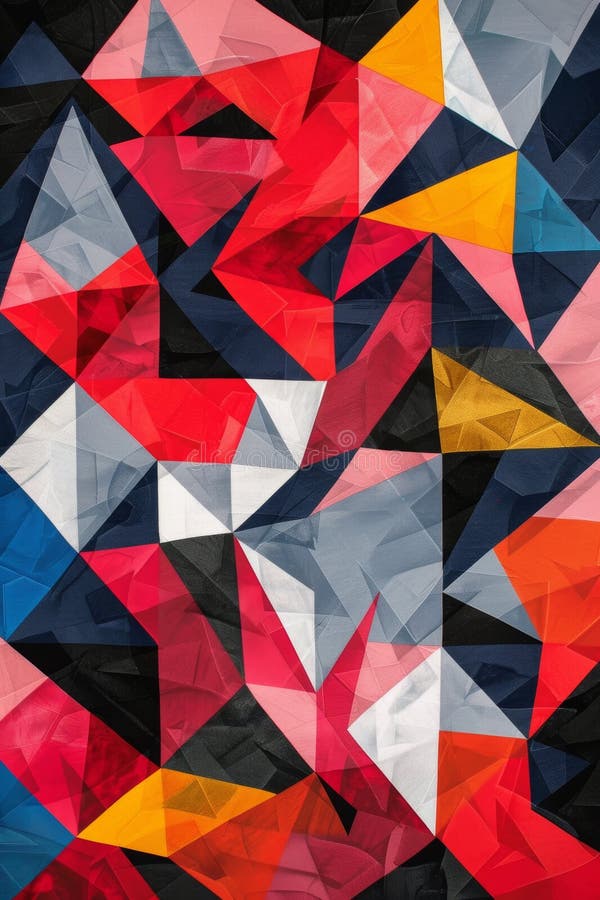 Colorful Abstract Geometric Pattern with Sharp Triangles and Vibrant ...