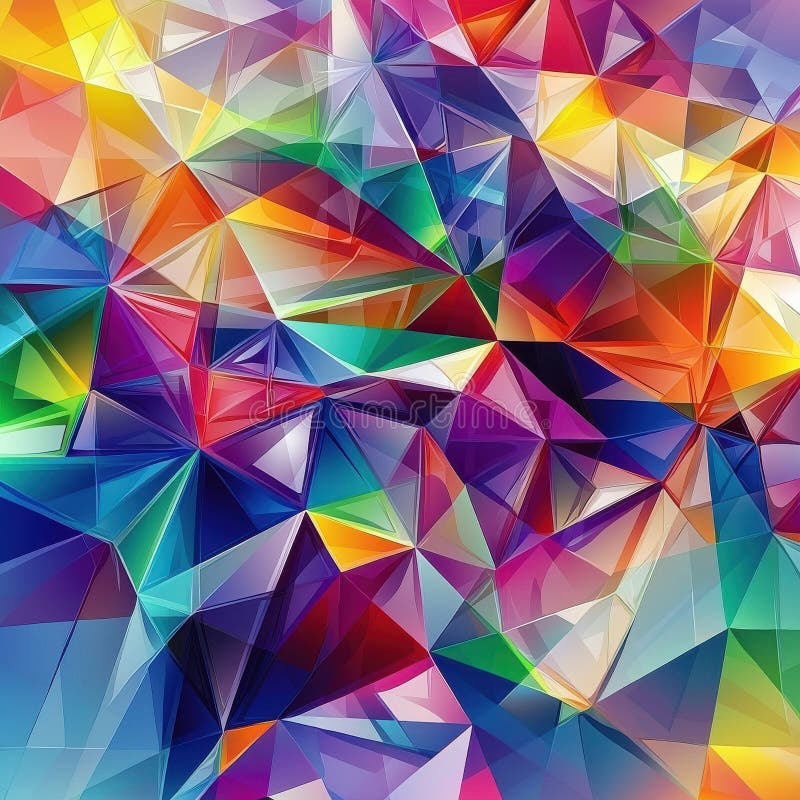 Colorful Abstract Geometric Pattern with Triangles and Light Effects ...