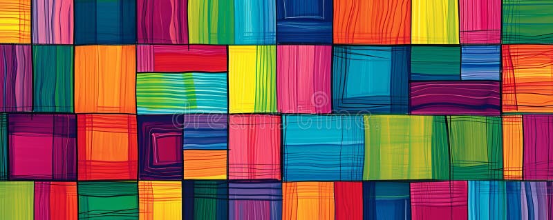 Colorful Abstract Geometric Pattern with Vibrant Squares and Rectangles ...