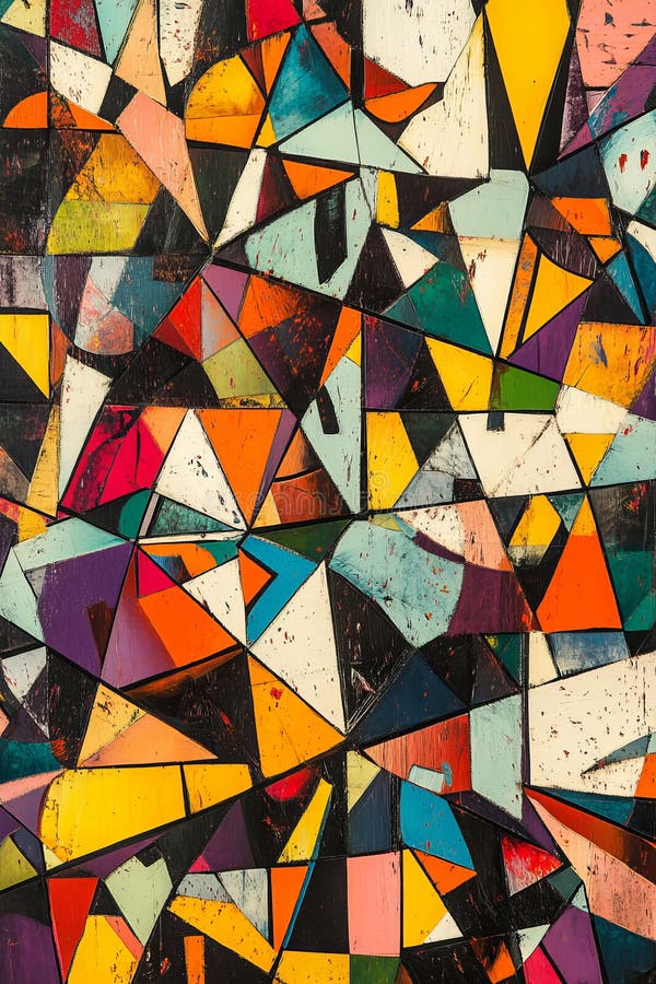 Colorful Abstract Geometric Pattern with Vibrant Triangles and Shapes ...