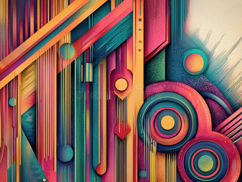 Colorful Abstract Geometric Patterns and Shapes Stock Illustration ...