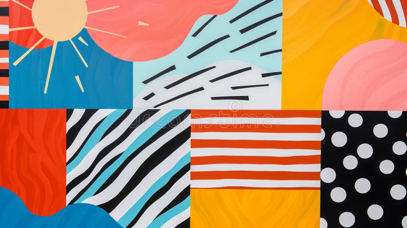 Colorful Abstract Geometric Shapes Background Design Stock Image ...