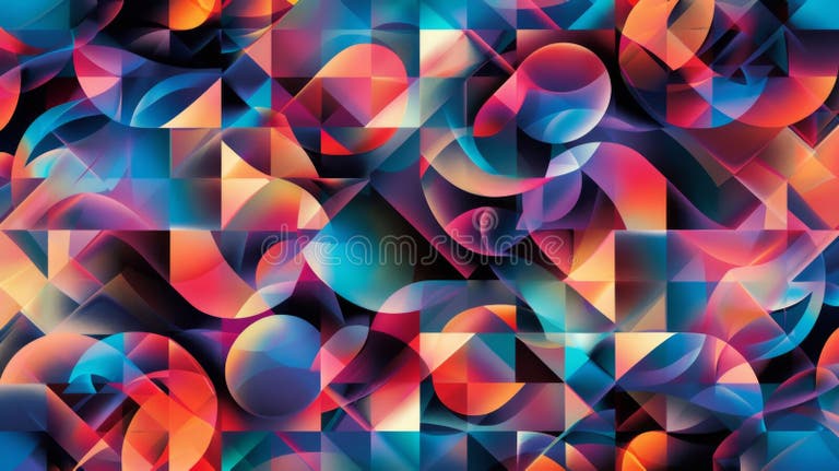 Colorful Abstract Geometric Patterns with Vibrant Overlays. Stock Photo ...