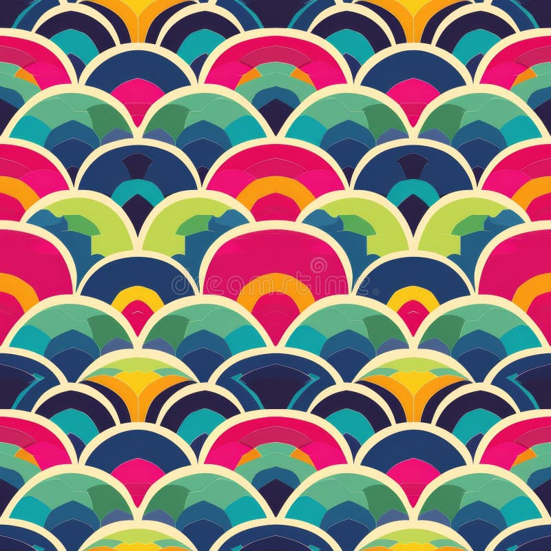 Colorful Abstract Geometric Scales Pattern Design Stock Photo - Image ...