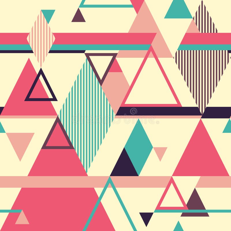 Abstract Geometric Seamless Pattern With Triangles Stock Vector