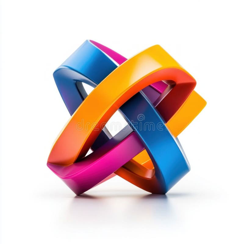 Colorful Abstract Geometric Shape on White Background Stock ...