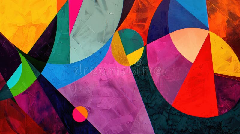 Colorful Abstract Geometric Shapes of Different Types and Colors, on ...