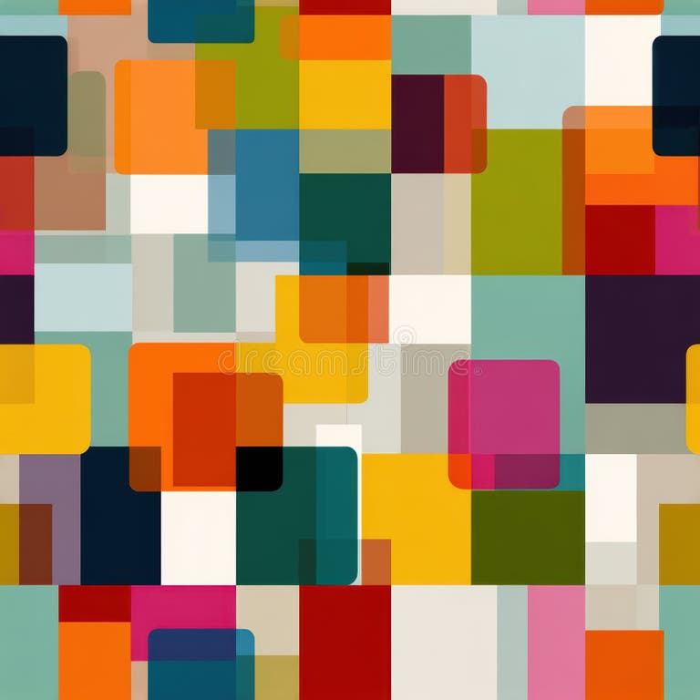 Colorful Abstract Geometric Shapes with Digital Influence and Texture ...