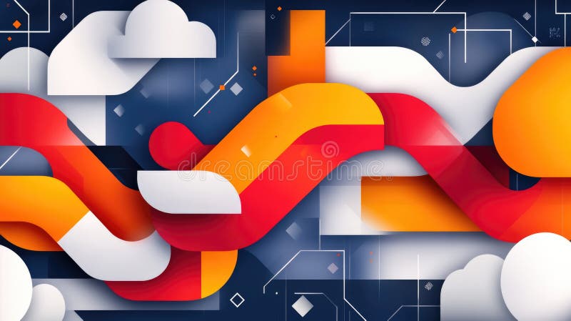 Colorful Abstract Geometric Shapes with Dynamic Flow and Modern Design ...