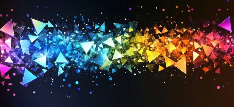 Colorful Abstract Geometric Shapes Explosion with Vibrant Triangles and ...