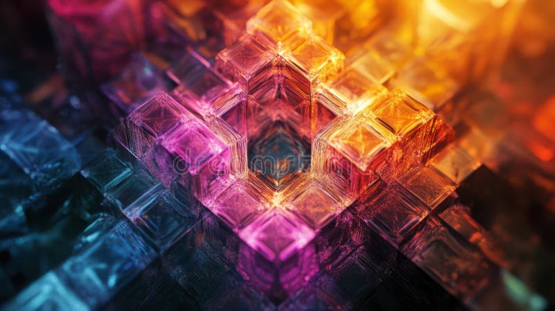 Digital Artwork Colorful Abstract Pattern Brightly Colored Shapes Stock ...