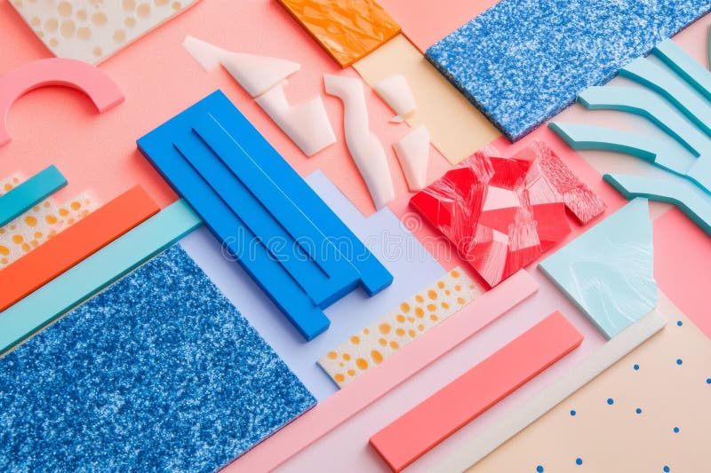 Colorful, Abstract Geometric Shapes Layered in a Design Stock Image ...