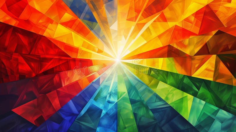 Colorful Abstract Geometric Shapes with Radiant Light Stock Photo ...