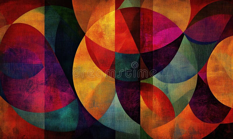 Colorful Abstract Geometric Shapes, Vibrant Hues, Circular Patterns ...