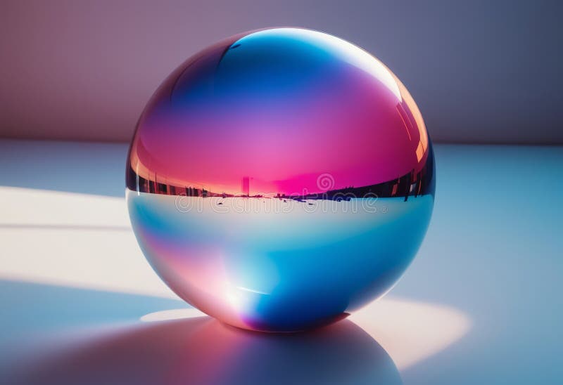 A Colorful, Abstract Glass Sphere Stock Illustration - Illustration of ...