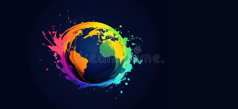 Colorful Abstract Globe Illustration Representing Earth with Vibrant ...
