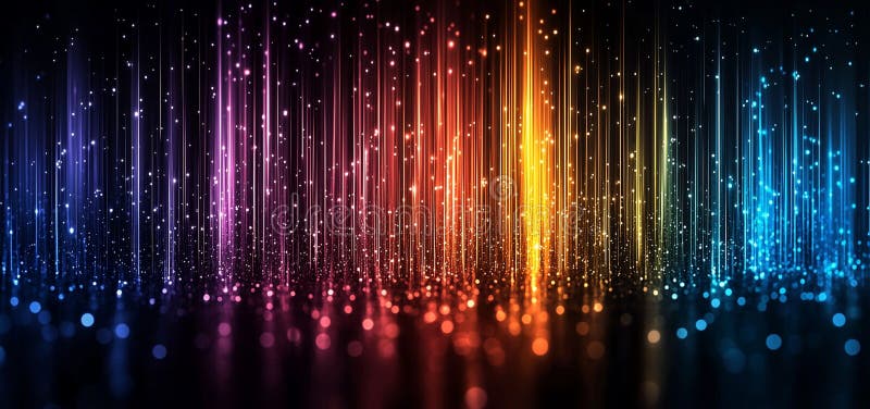 Colorful Abstract Gradient Background with Vibrant Rainbow Like Vertical Lines and Sparkling ...